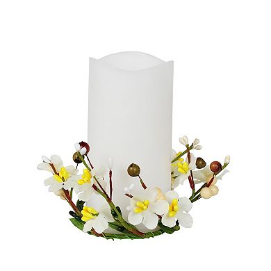 Mikasa LED Wax Pillar Candle with Artificial Spring Berry Ring