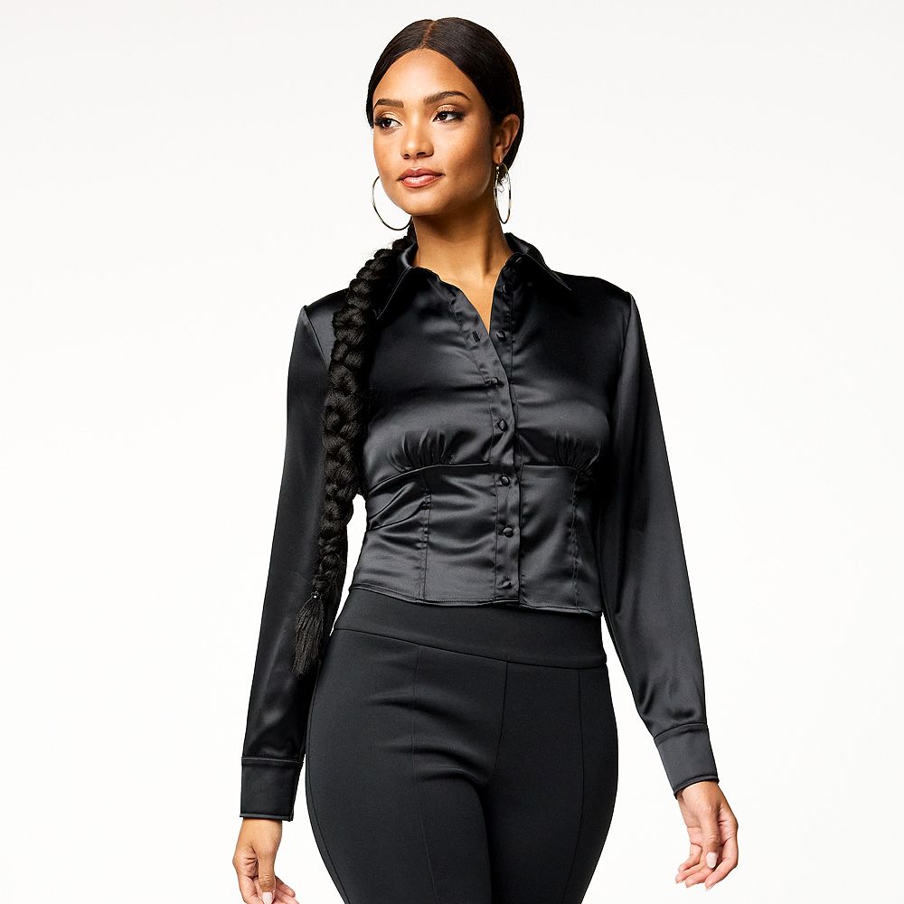 Women's INTEMPO Satin Corset Blouse