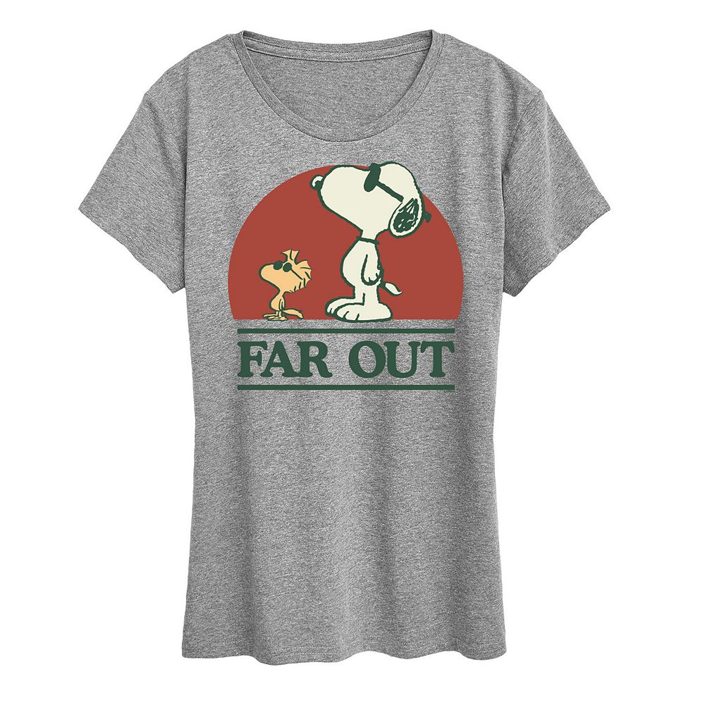 Women's Peanuts Snoopy & Woodstock Far Out Graphic Tee