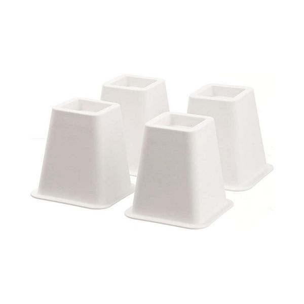 4 Pack Bed Risers, White High-Quality Furniture Risers 5 to 6 inches ...