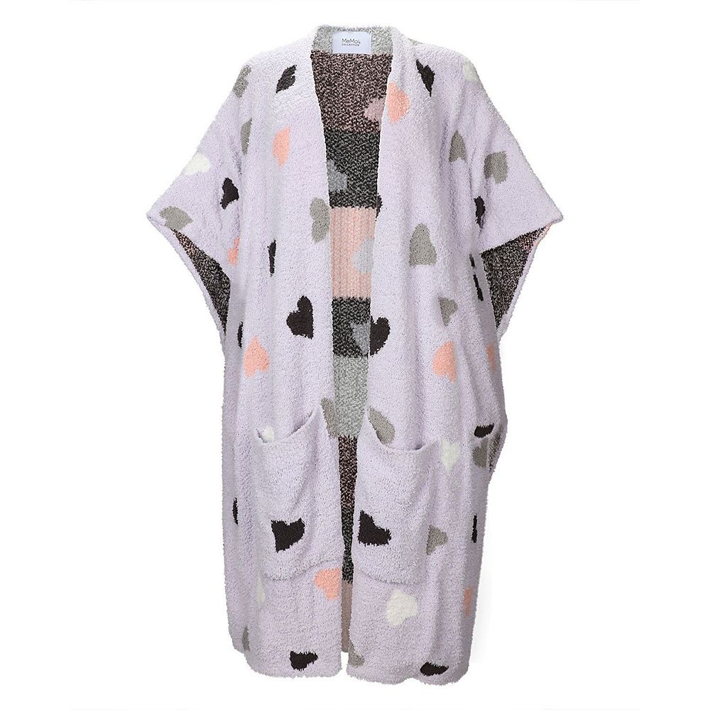 Women's Hearts Cozy Knit Wearable Throw Robe