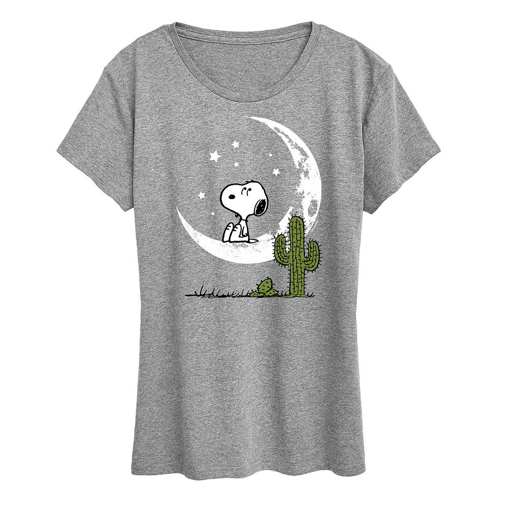 Women's Peanuts Snoopy Desert On Moon Graphic Tee