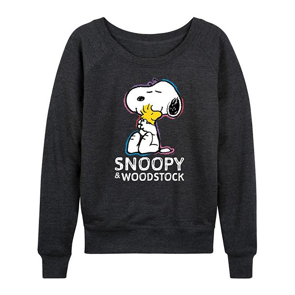 Women's Peanuts Snoopy & Woodstock French Terry Long Sleeve Tee