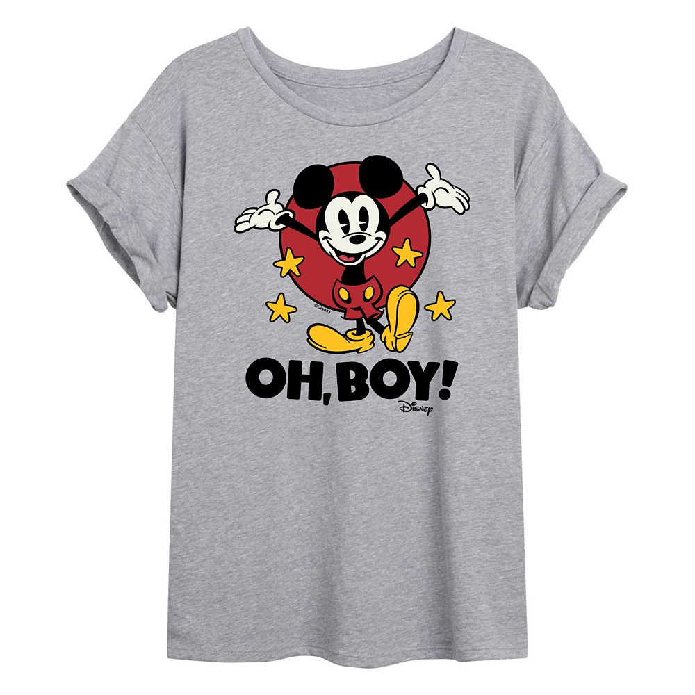 Disney's Mickey Oh Boy Juniors' Oversized Graphic Tee
