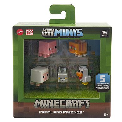 Mattel Minecraft Mob Head Farm Friends Mini Action Figures 5-piece Set