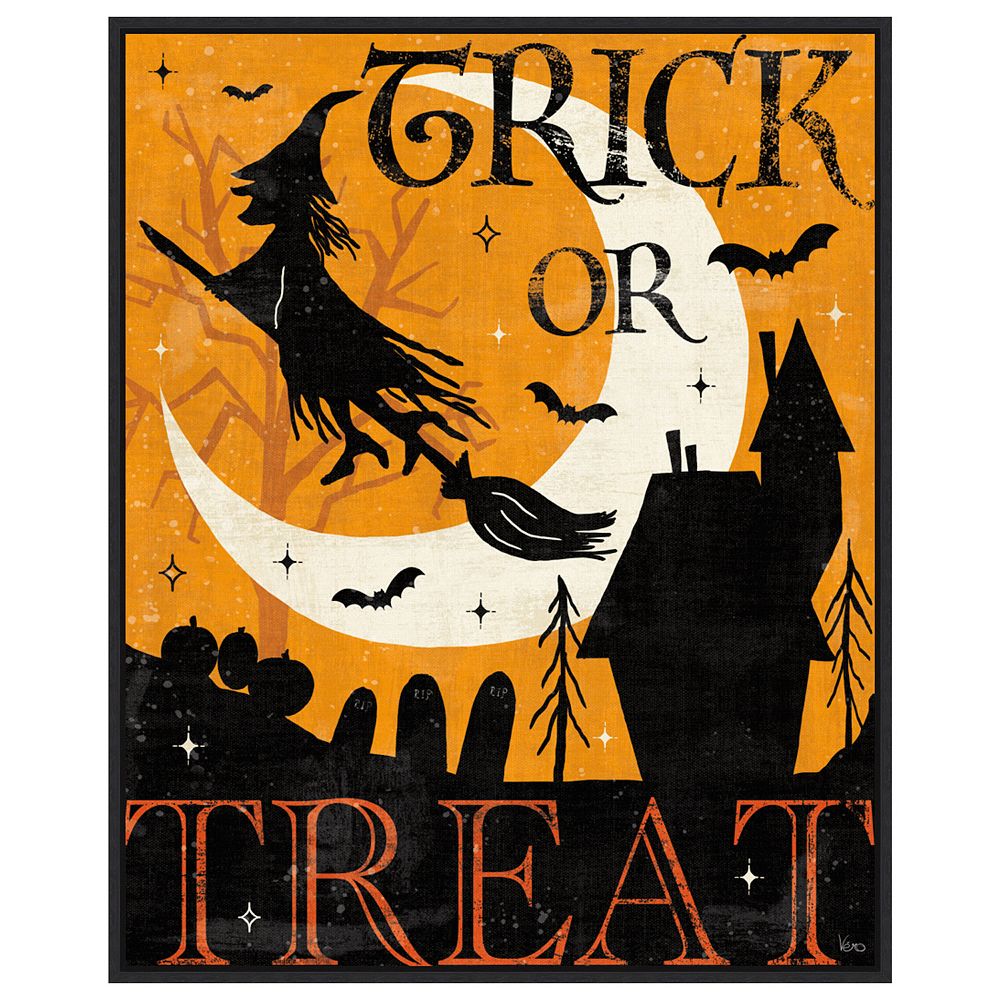 Halloween is Calling II by Veronique Charron Framed Canvas Wall Art Print