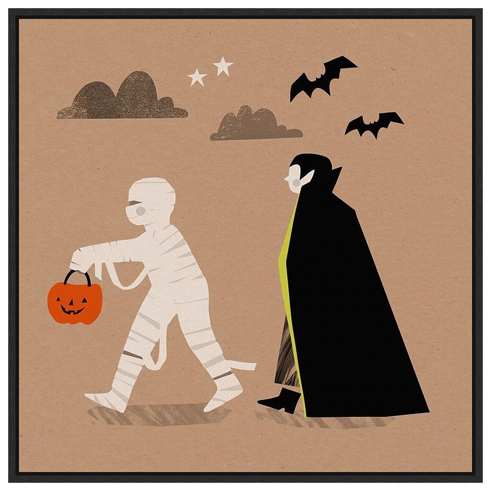 Halloween Mummy Vampire Graphic IV by Victoria Barnes Framed Canvas ...