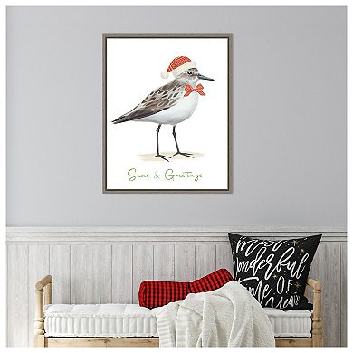 Christmas Sandpiper I by Lucca Sheppard Framed Canvas Wall Art Print
