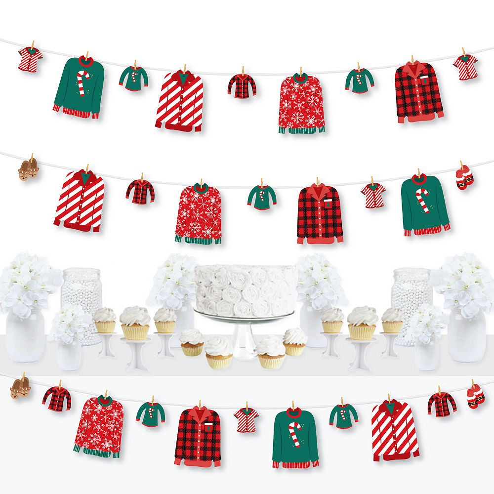 Big Dot Of Happiness Christmas Pajamas Holiday Party Decor Clothespin ...