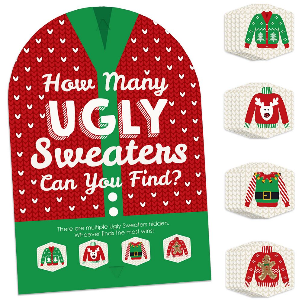 Big Dot Of Happiness Ugly Sweater Holiday & Christmas Party Scavenger ...