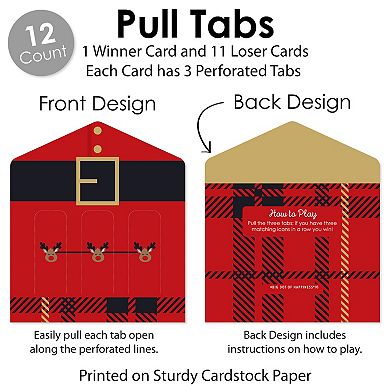 Big Dot Of Happiness Jolly Santa Claus Christmas Game Cards - Pull Tabs ...