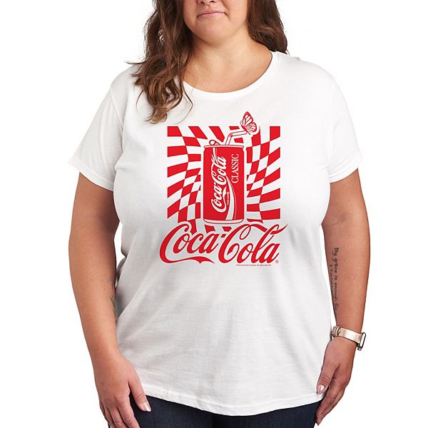 Plus Coca-Cola Warped Grid With Can Graphic Tee