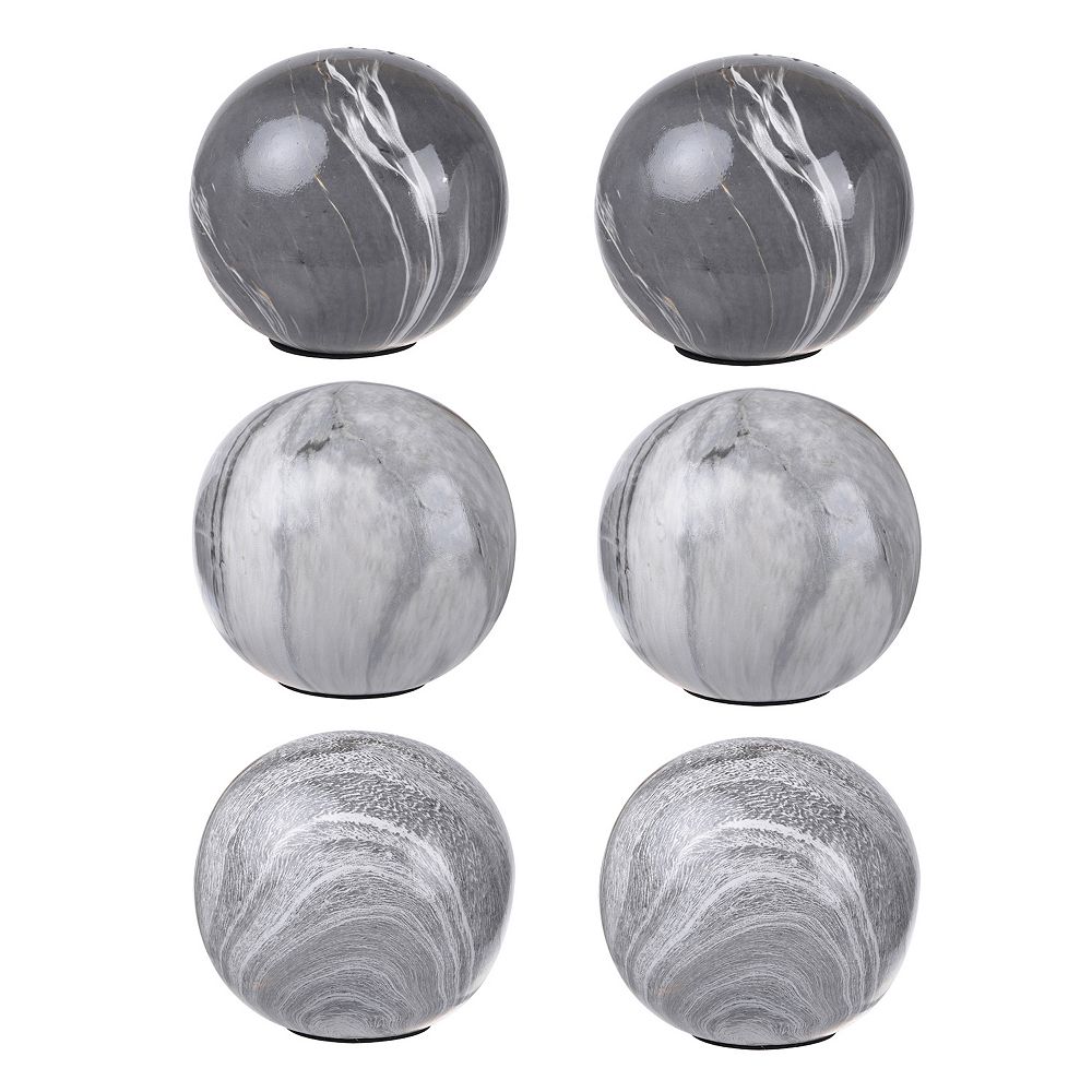 A&B Home Marbleized Ball Accents 6-piece Set