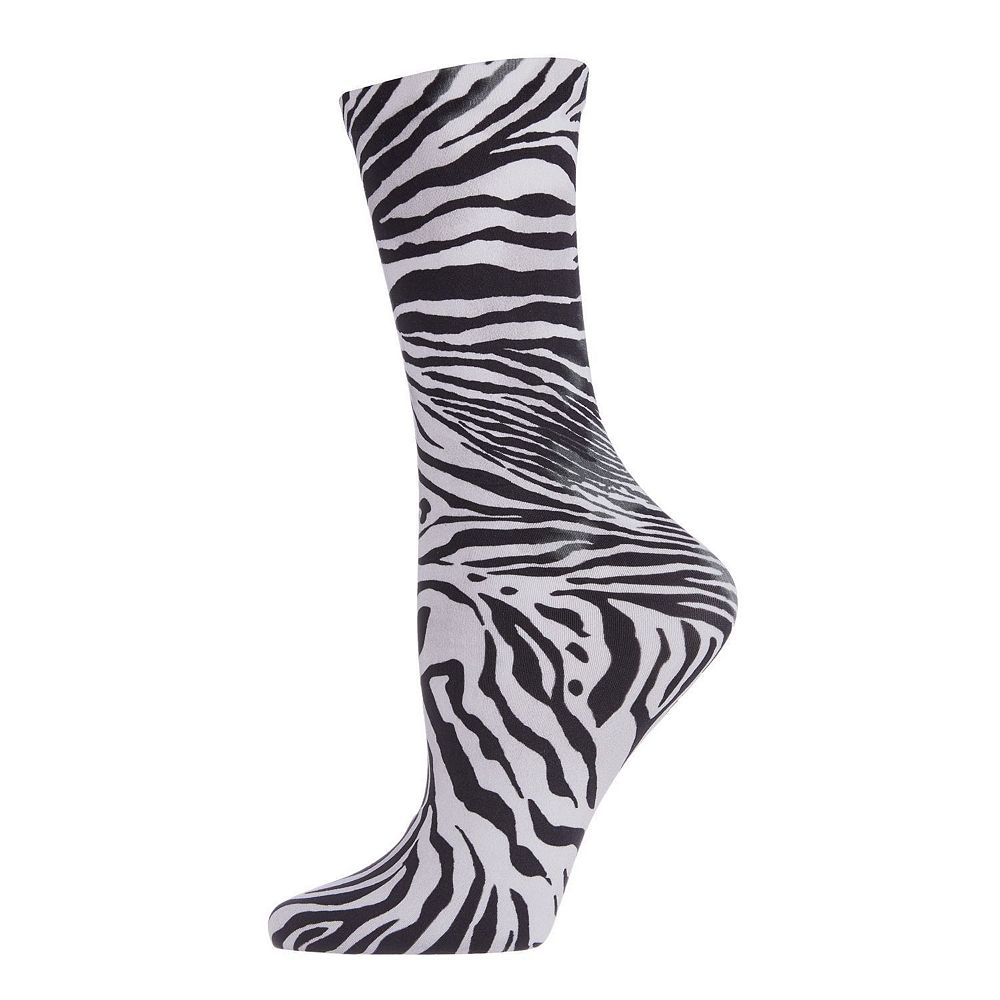 Zebra Printed Fashion Crew Sock