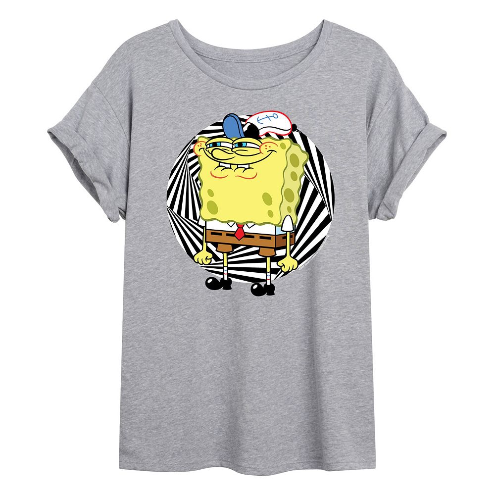 Juniors' Nickelodeon Spongebob Get Trippy Oversized Tee