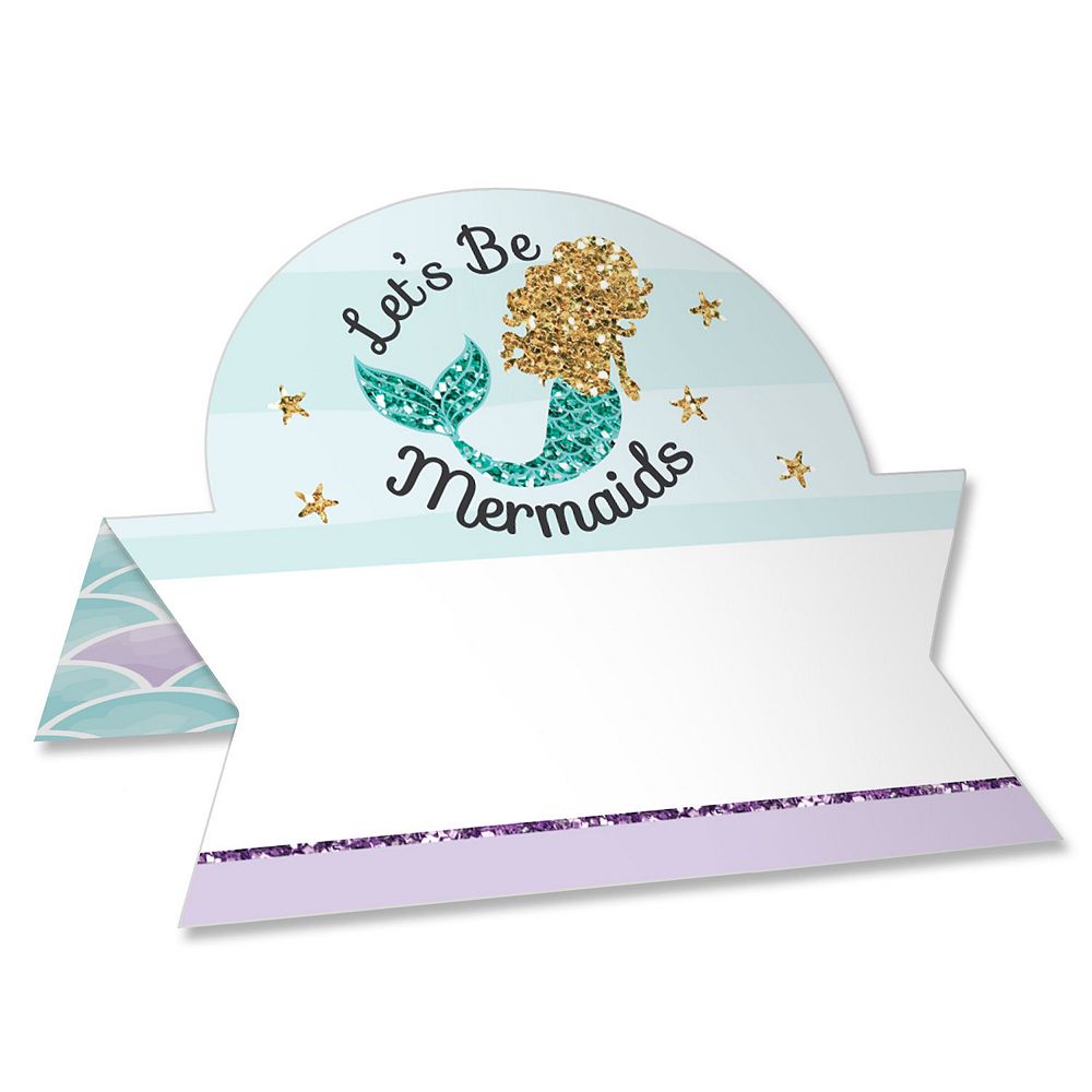 Big Dot Of Happiness Let’s Be Mermaids Party - Tent Card Table Setting ...