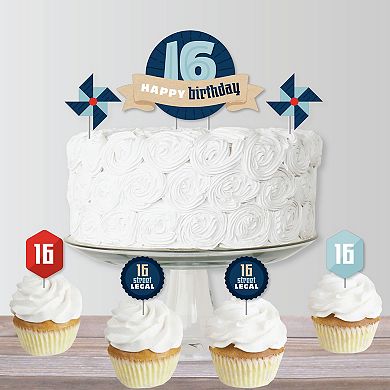 Big Dot Of Happiness Boy 16th Birthday - Teen Birthday Cake Decor Kit ...