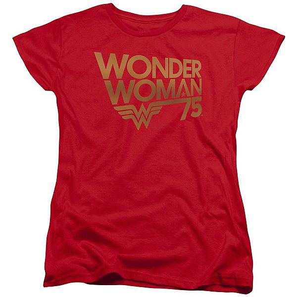 Wonder Woman Wonder Woman 75th Anniversary Gold Logo Short Sleeve ...