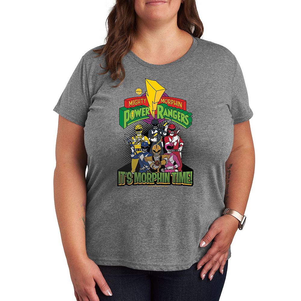 Plus Size Power Rangers Vintage Comic Graphic Tee