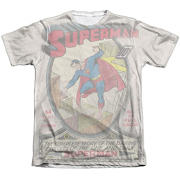 Dc Comics Superman 1 Distressed Adult 65/35 Poly/cotton Short Sleeve T ...