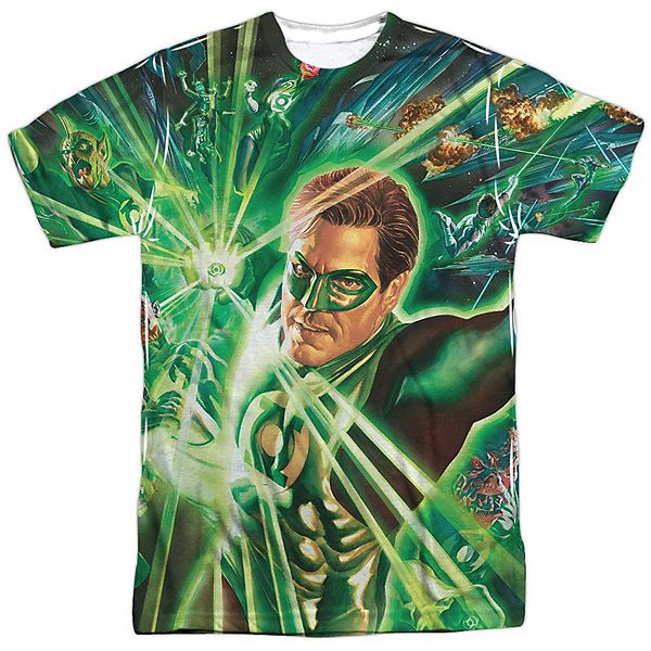 Green Lantern Lantern Burst Short Sleeve Adult 100% Poly Crew T-shirt