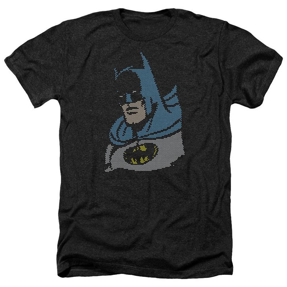 Dc Comics Lite Brite Batman Adult Heather T-shirt
