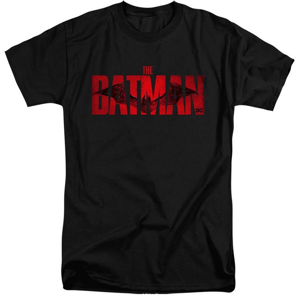 The Batman Crimson Drawn Bat Logo Short Sleeve Adult Tall T-shirt