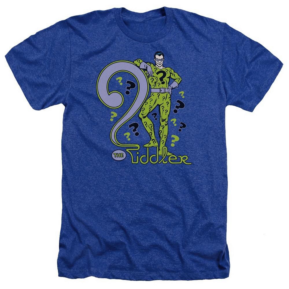 Dc Comics The Riddler Adult Heather T-shirt