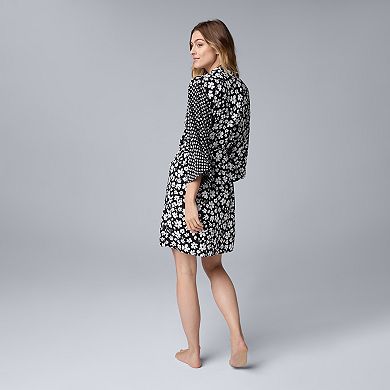 Women's Simply Vera Vera Wang Woven 3/4 Sleeve Wrap Robe