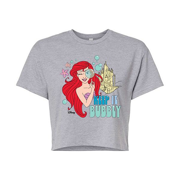 Disney Princess Ariel Juniors' Keep It Bubbly Cropped Tee