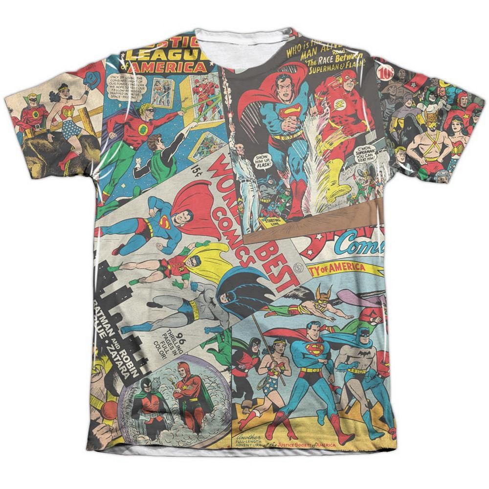 Justice League Of America Classic Collage Sleeve T-shirt