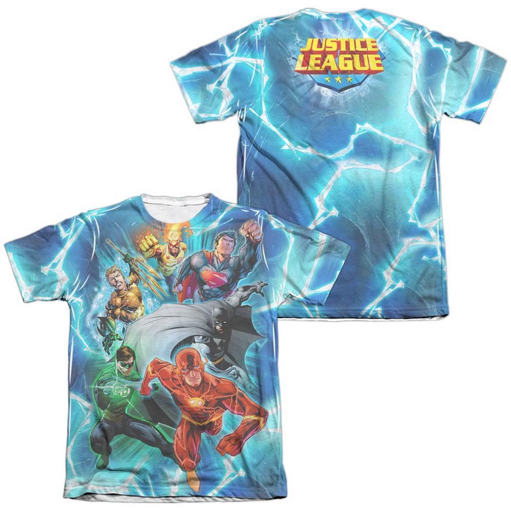 Justice League Of America Lightning Team Sleeve T-shirt