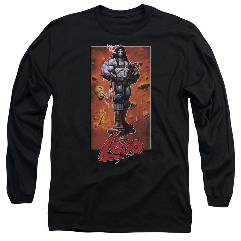 Justice League Of America Lobo Pose Long Sleeve Adult T-shirt