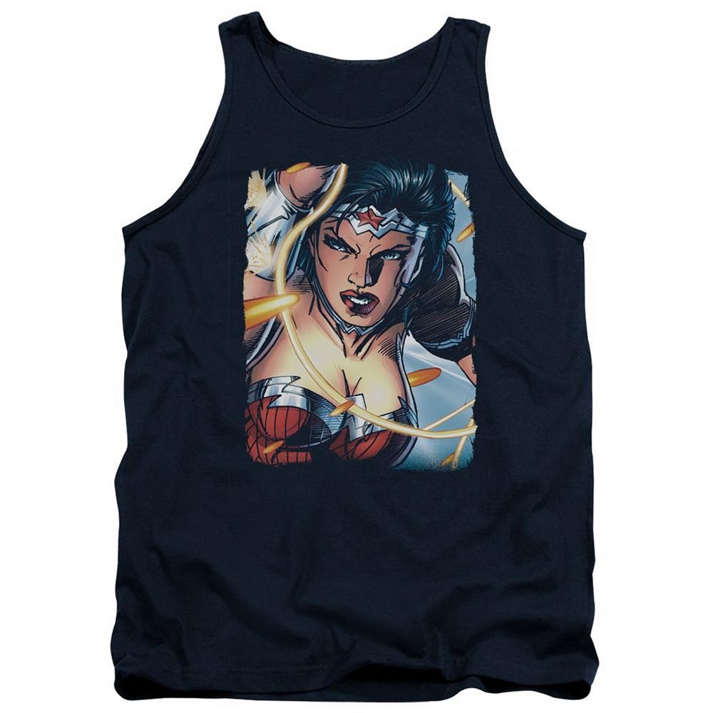 Justice League Of America Scowl Adult Tank Top