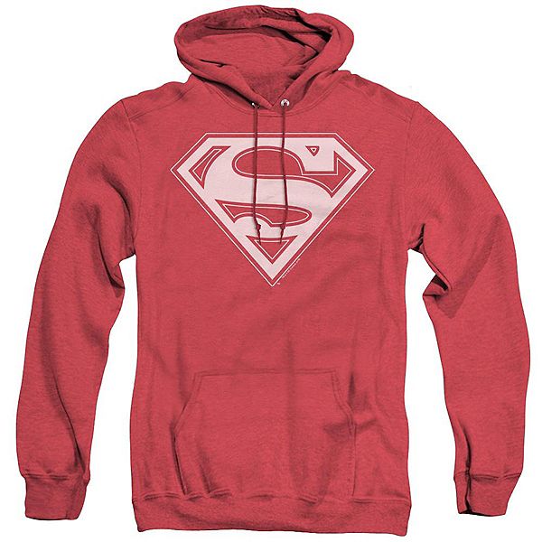 Superman Red & Gold Shield Adult Heather Hoodie