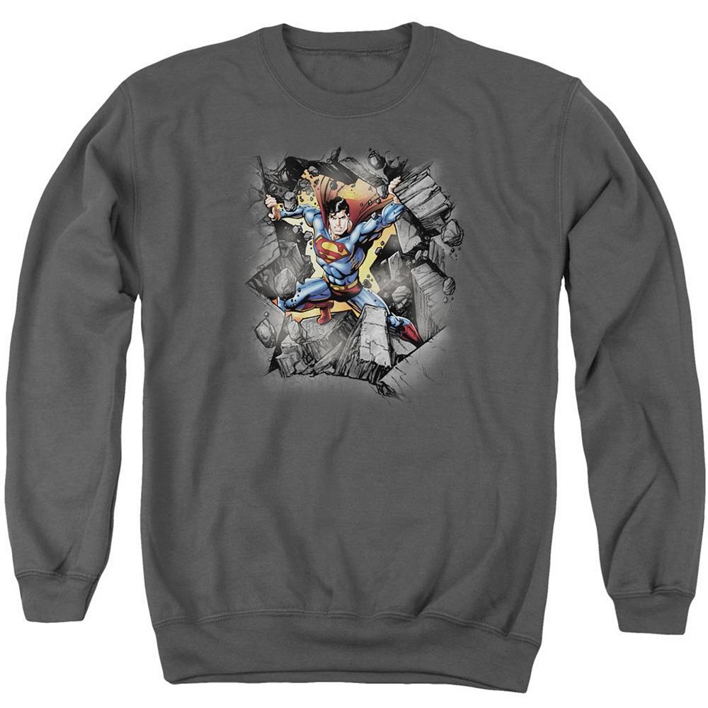 Superman Break On Through Adult Crewneck Sweatshirt