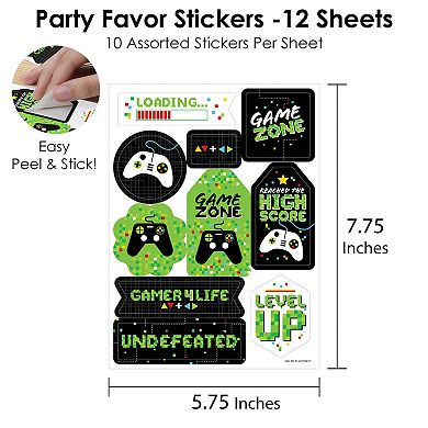 Big Dot Of Happiness Game Zone Pixel Video Game Party Favor Sticker 12 ...