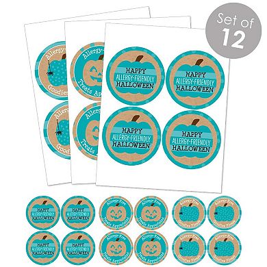 Big Dot Of Happiness Teal Pumpkin Halloween Allergy Friendly Name Tags ...
