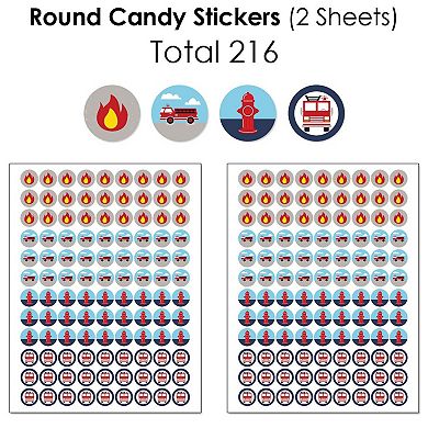 Big Dot Of Happiness Fired Up Fire Truck - Firefighter Party Candy ...