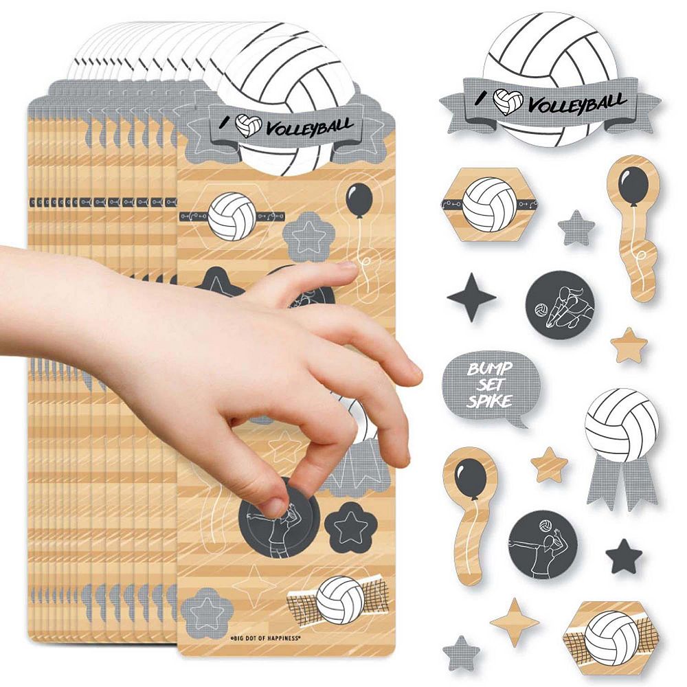 Big Dot Of Happiness Bump, Set, Spike Volleyball Favor - Kids Stickers ...