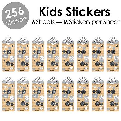 Big Dot Of Happiness Bump, Set, Spike Volleyball Favor - Kids Stickers ...