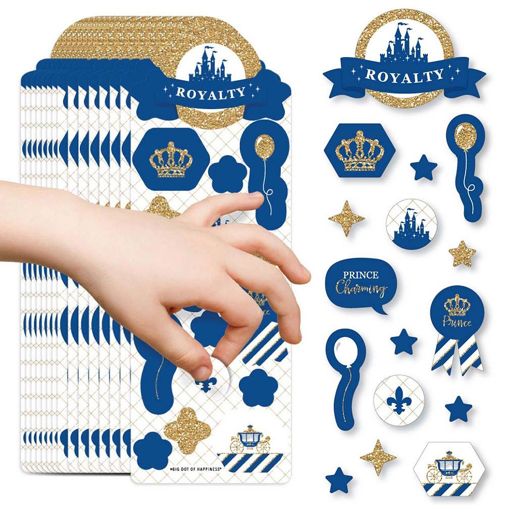 Big Dot Of Happiness Royal Prince Charming Party Favor - Kids Stickers ...