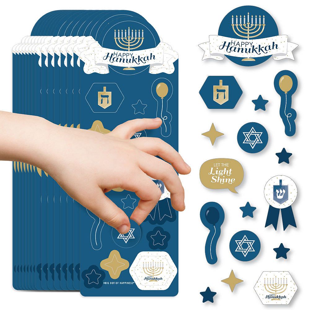 Big Dot Of Happiness Happy Hanukkah Chanukah Party Favor Kids Stickers ...
