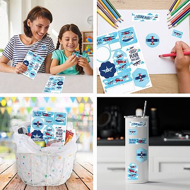 Big Dot Of Happiness Taking Flight Airplane Party Favor Sticker 12 ...