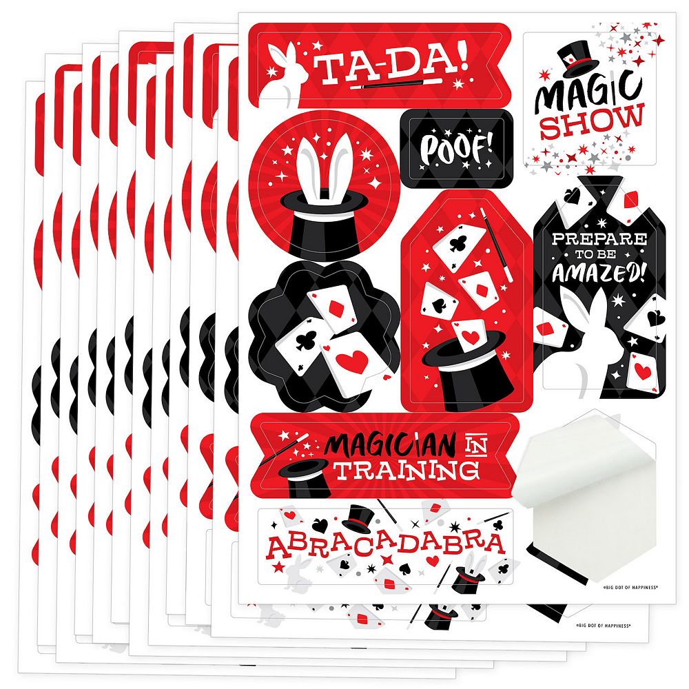 Big Dot Of Happiness Ta-da, Magic Show Magical Party Favor Sticker 12 ...