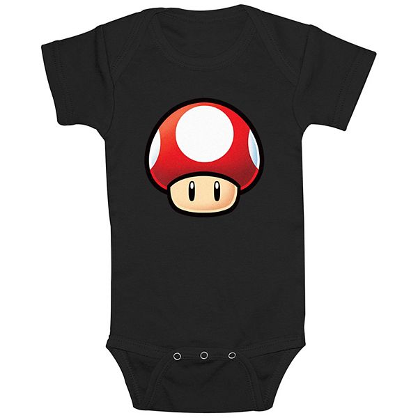 Baby Boy Super Mario Bros Red Mushroom Graphic Bodysuit