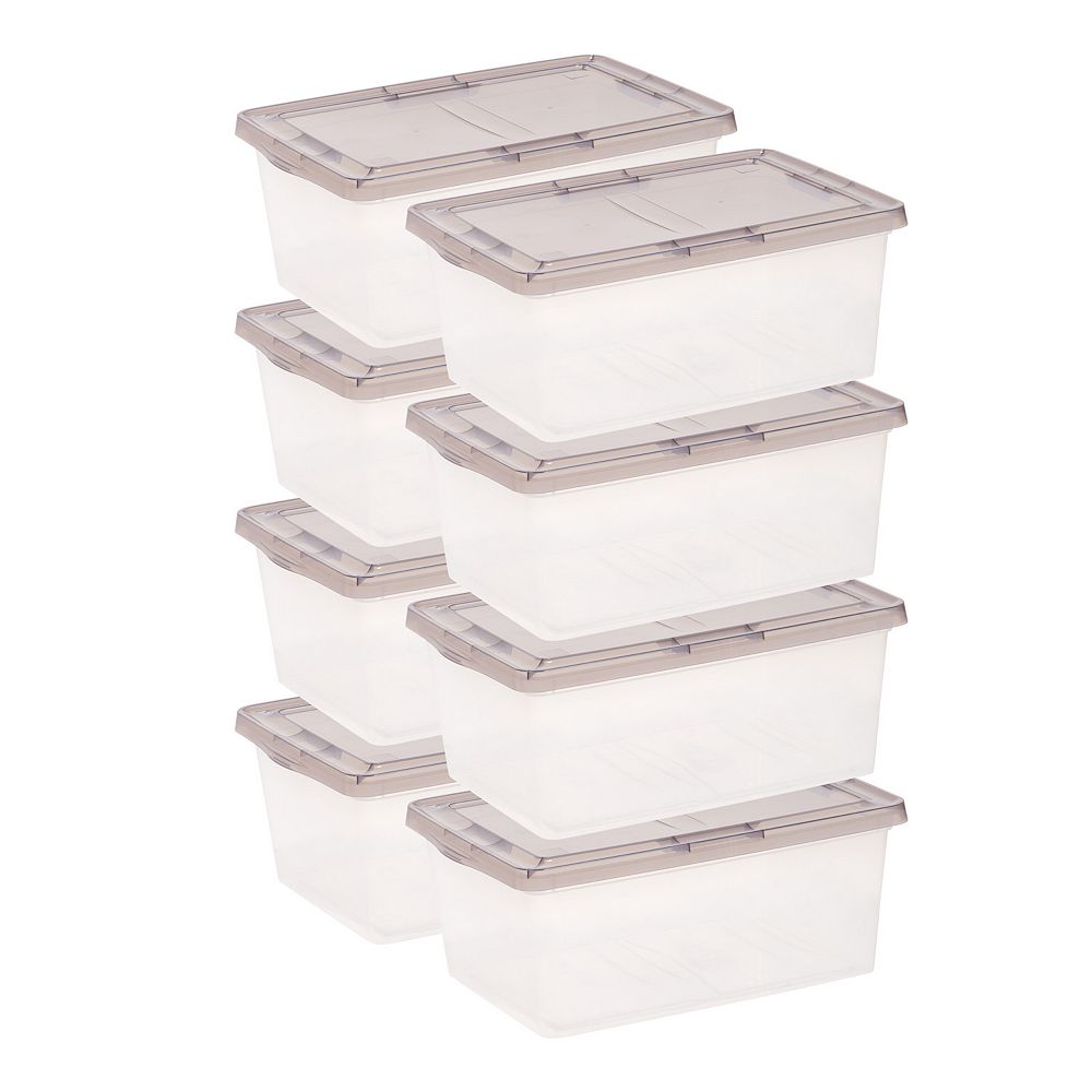 Iris 17-Qt. Clear Snap Storage Bin 8-piece Set