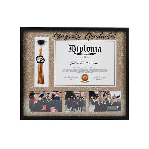 Congrats Grad Glitter Diploma Collage Wall Decor