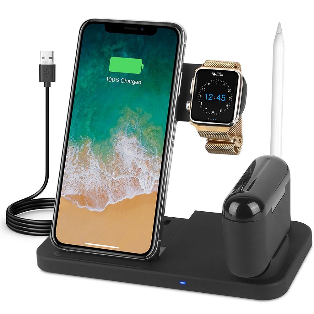 4-in-1 Wireless Charger Stand - Iwatch, Apple Pencil, Airpod, Iphone 13 ...