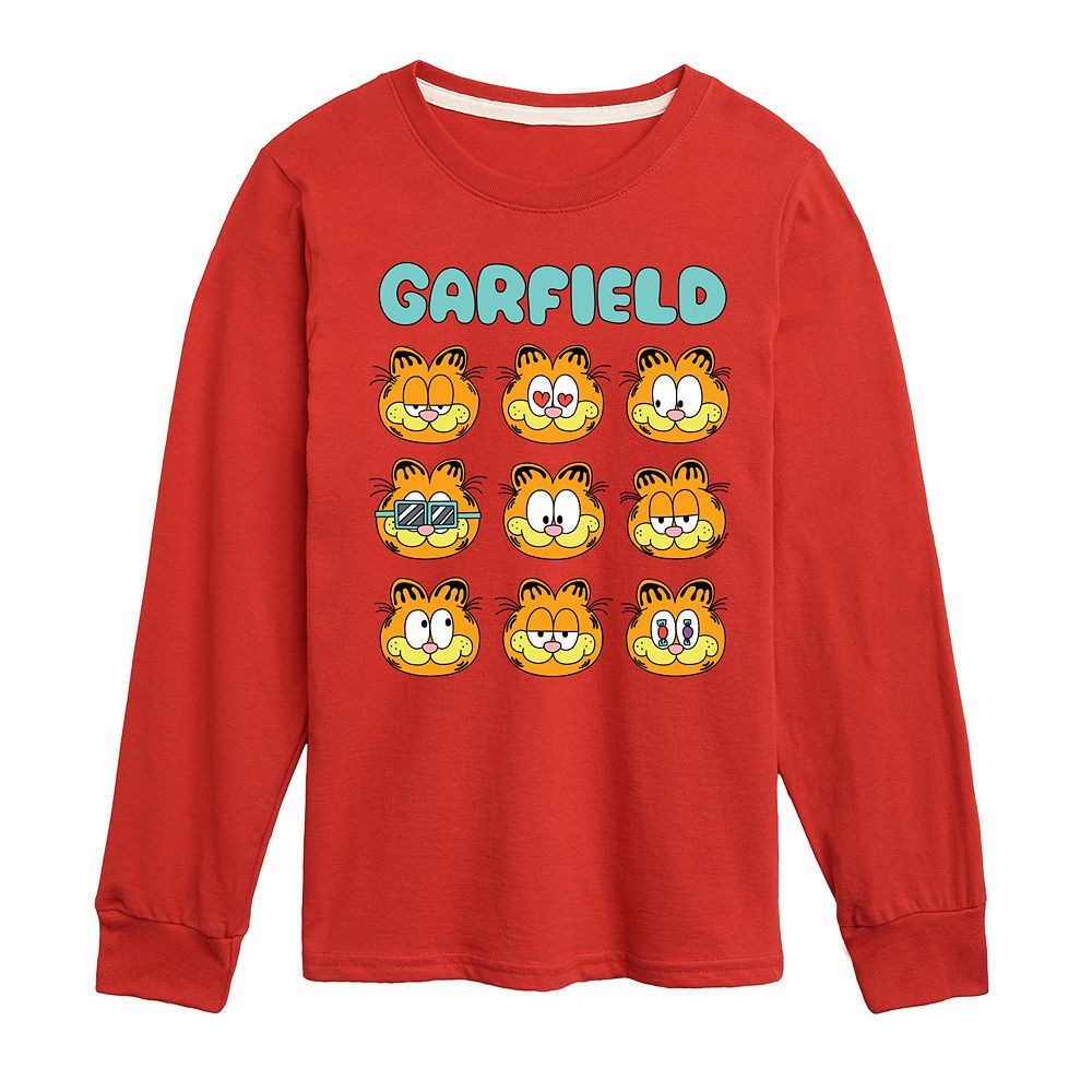 Boys 8-20 Garfield Moods Long Sleeve Graphic Tee
